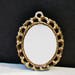 Hematite Mirror Cameo Pendant Ornate Classic Costume Jewelry Black Gold ...
