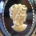 Hematite Mirror Cameo Pendant Ornate Classic Costume Jewelry Black Gold ...