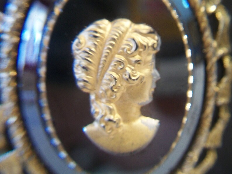 Hematite Mirror Cameo Pendant Ornate Classic Costume Jewelry - Etsy