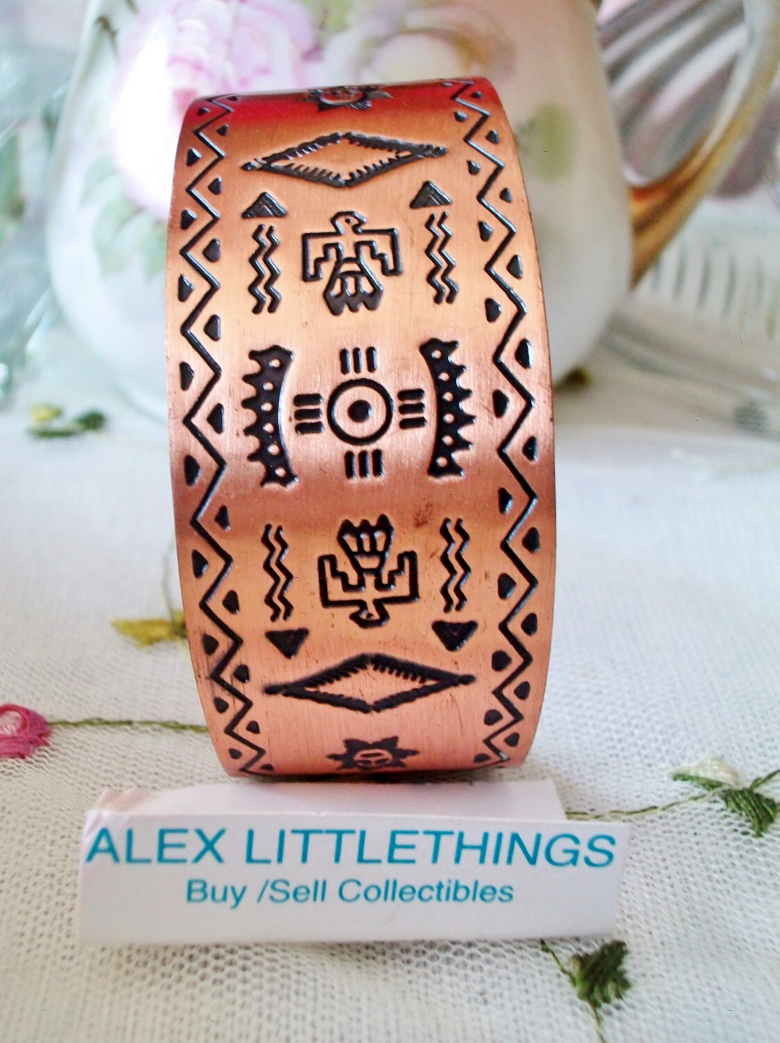 Copper Cuff Bracelet Native American Symbol Vintage | Etsy