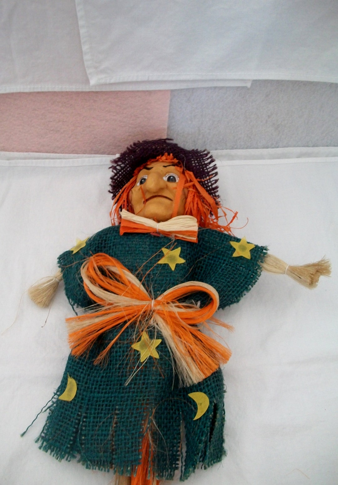 Vintage Witch on a Stick Rustic Halloween Decor Country Farmhouse Folk ...