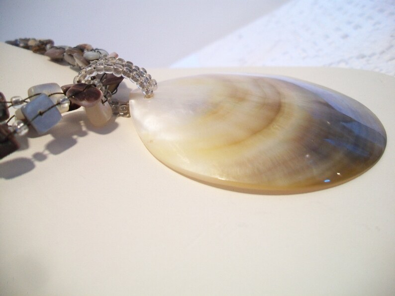 Multi Strand Brown Shell Disc Necklace Beachy Organic Boho - Etsy