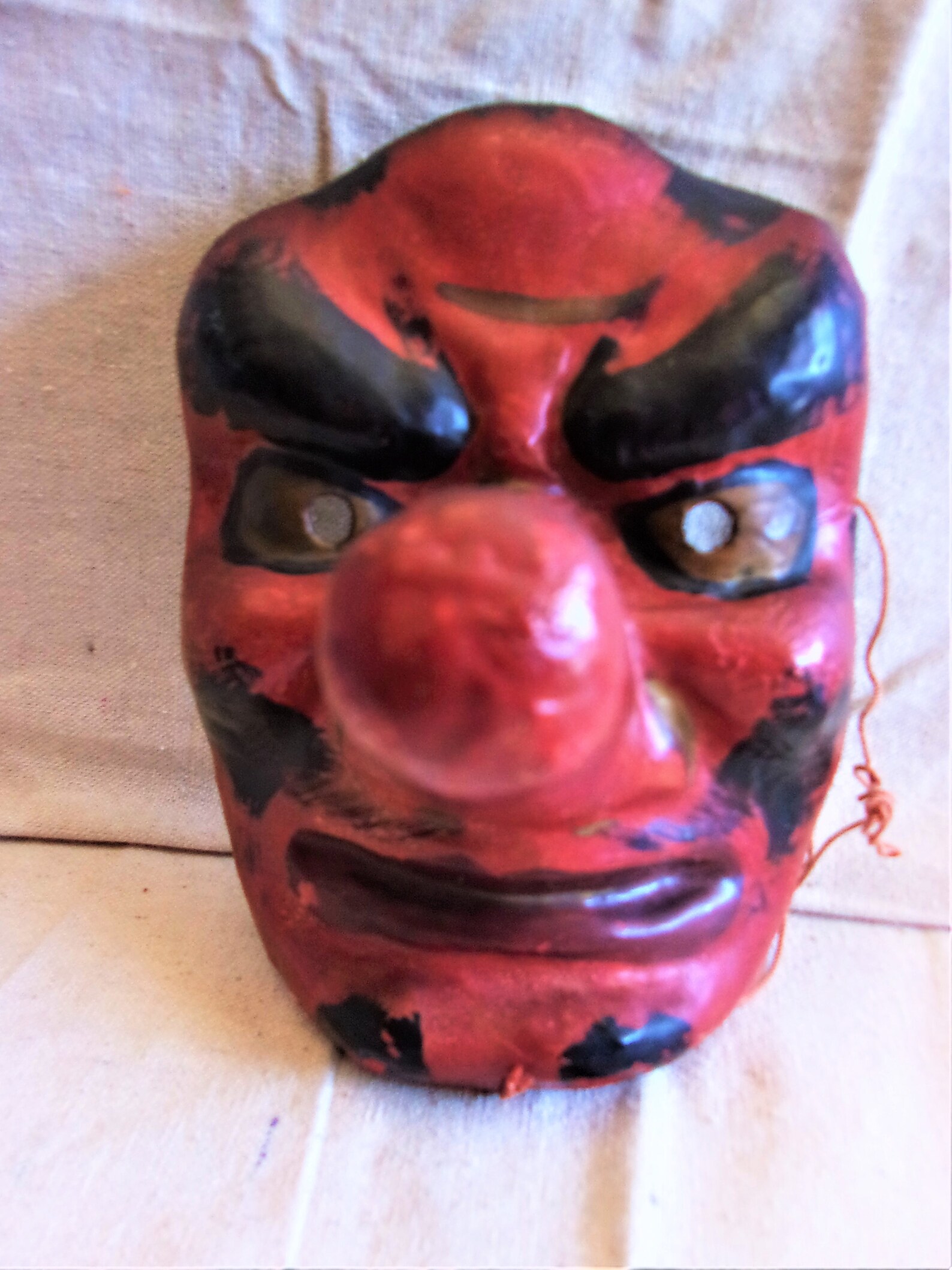 Tengu Mask Carnival Devil Demon Noh Oni Long Nose Vintage | Etsy
