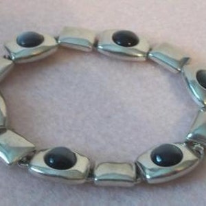 Gray Cats Eye Link Bracelet Vintage Segment Costume Jewelry Fashion ...