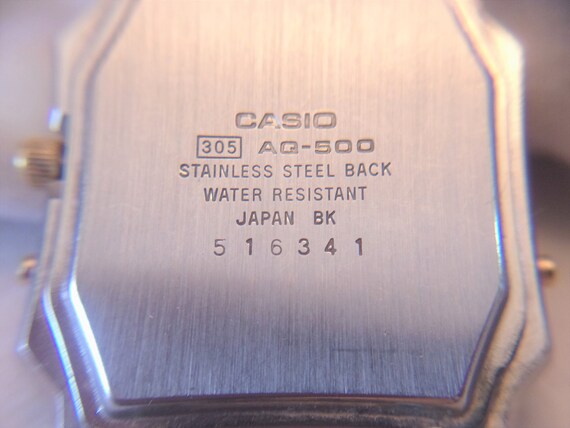 Vintage Casio 305 AG 500 Stainless Steel Bracelet Ba… - Gem