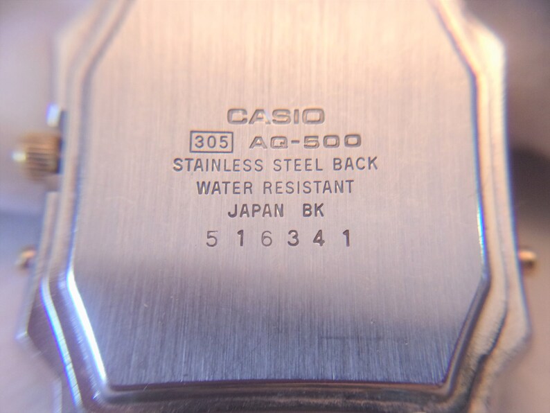 Vintage Casio 305 AG 500 Stainless Steel Bracelet Band Dual - Etsy