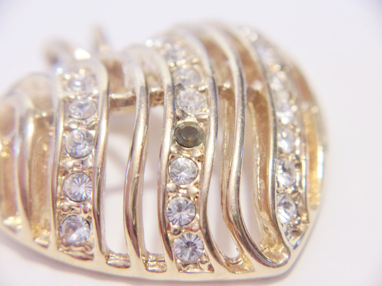 Puffed Heart Rhinestone Pendant Retro Puffy Costume Jewelry | Etsy