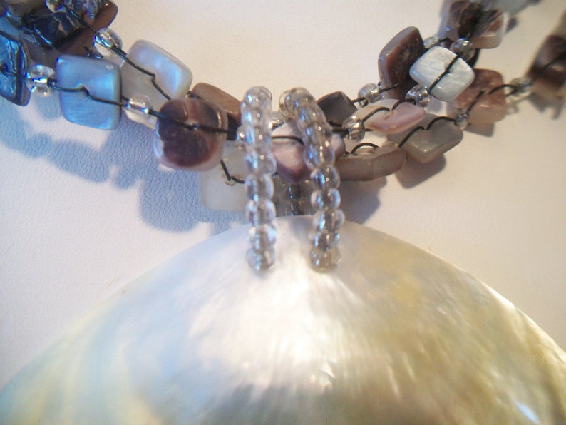 Multi Strand Brown Shell Disc Necklace Beachy Organic Boho - Etsy