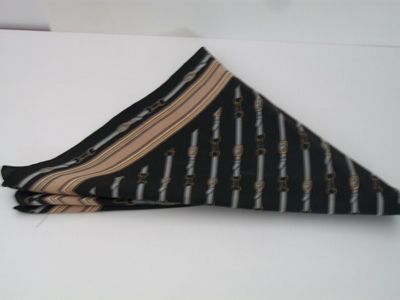 Vintage Black and Gold Scarf Belt Buckle Print Pattern Fashion - Etsy
