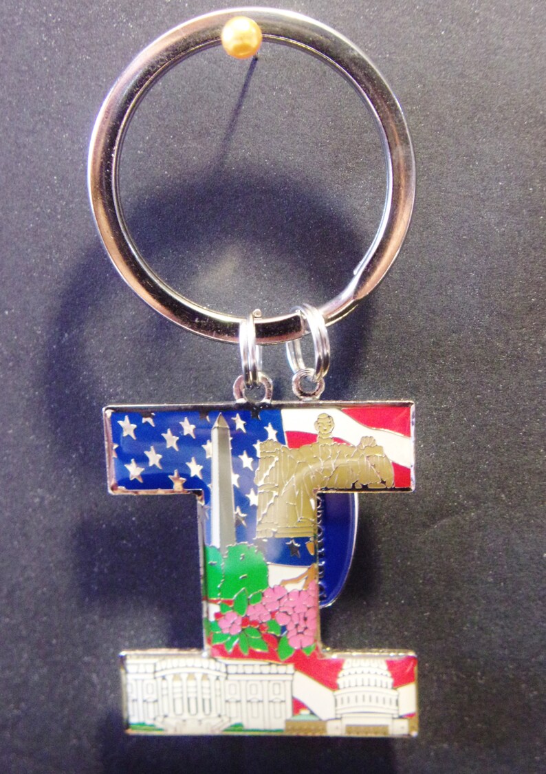 Washington DC Keychain Souvenir Key Ring Initial I Letter - Etsy
