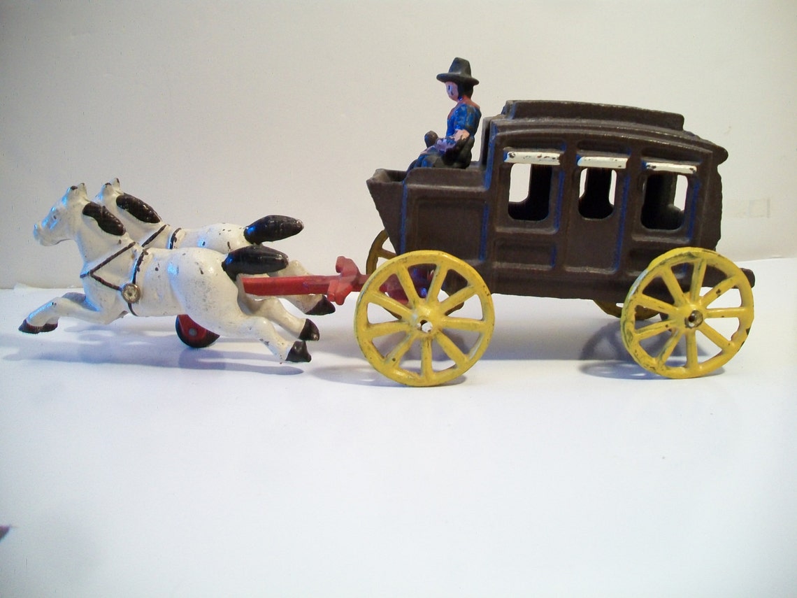 Cast Iron Wagon Train Frontier Stagecoach Antique Toy Home | Etsy