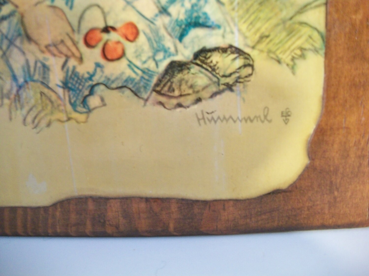 Vintage Hummel Card Wall Hanging girl wall decor wooden plaque | Etsy