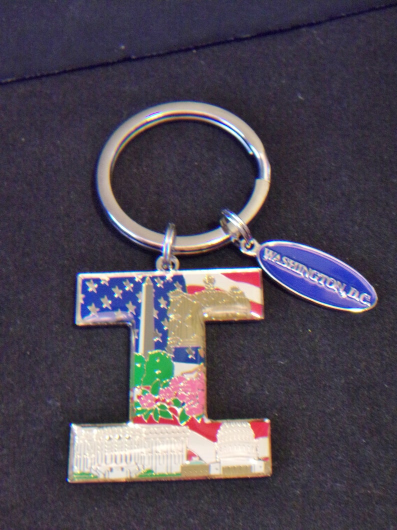 Washington DC Keychain Souvenir Key Ring Initial I Letter - Etsy