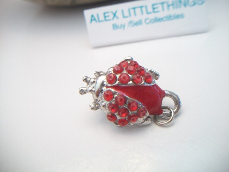 Red Rhinestone Ladybug Pin Lady Bug Etsy