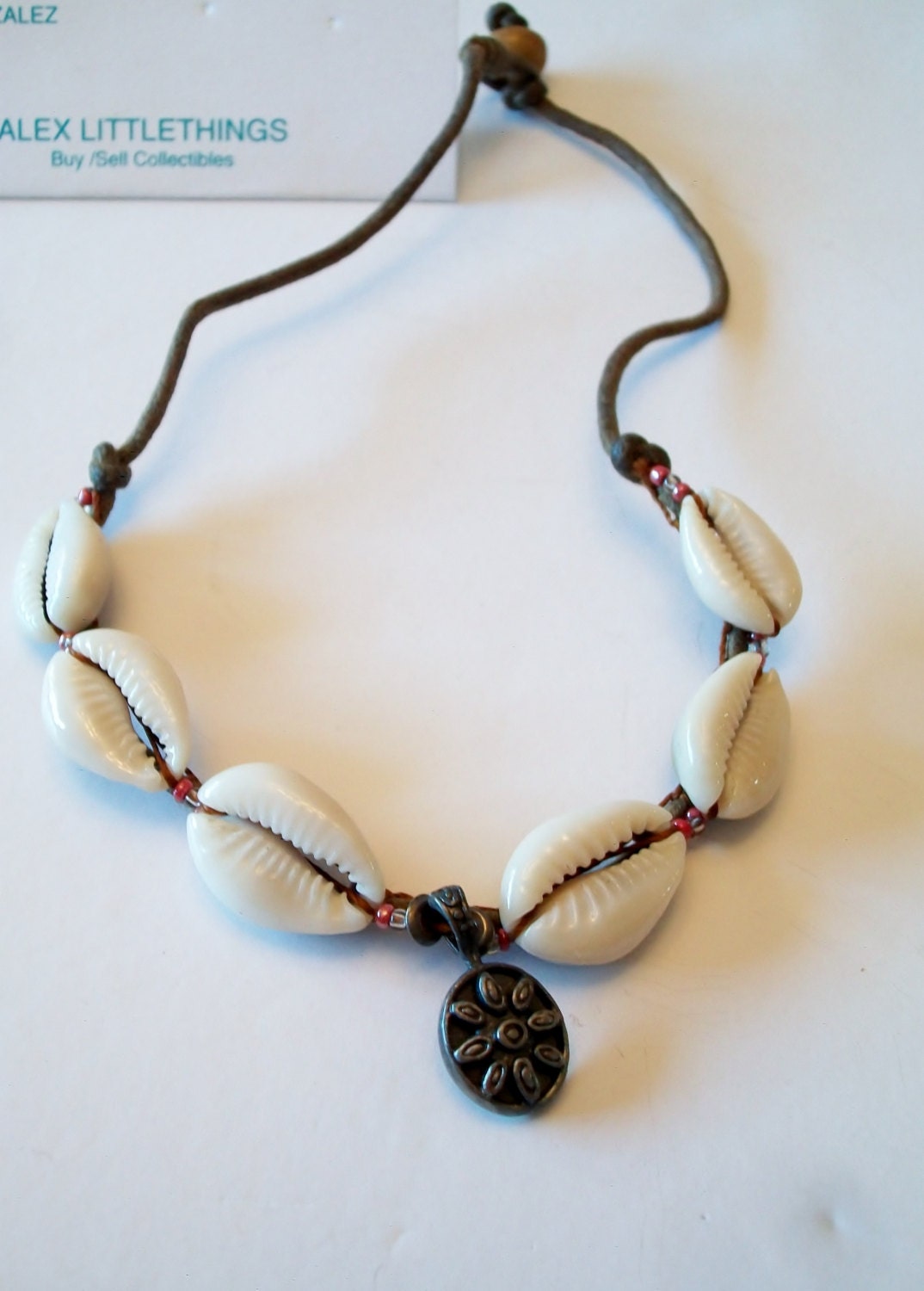 Vintage Shell Leather Necklace Boho Hippie Surfer Unisex | Etsy