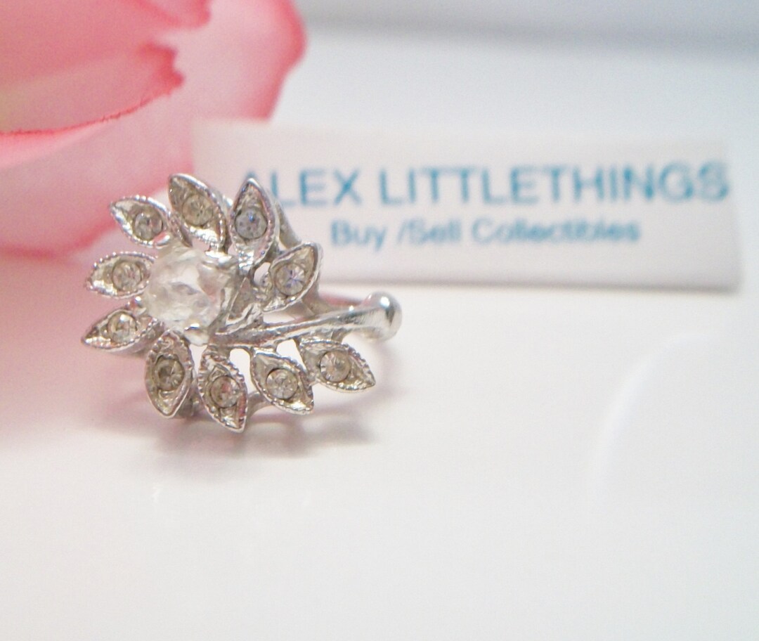 Estate 18k Rhinestone Cluster Ring THGE Size 4-1/2 Vintage Jewelry ...