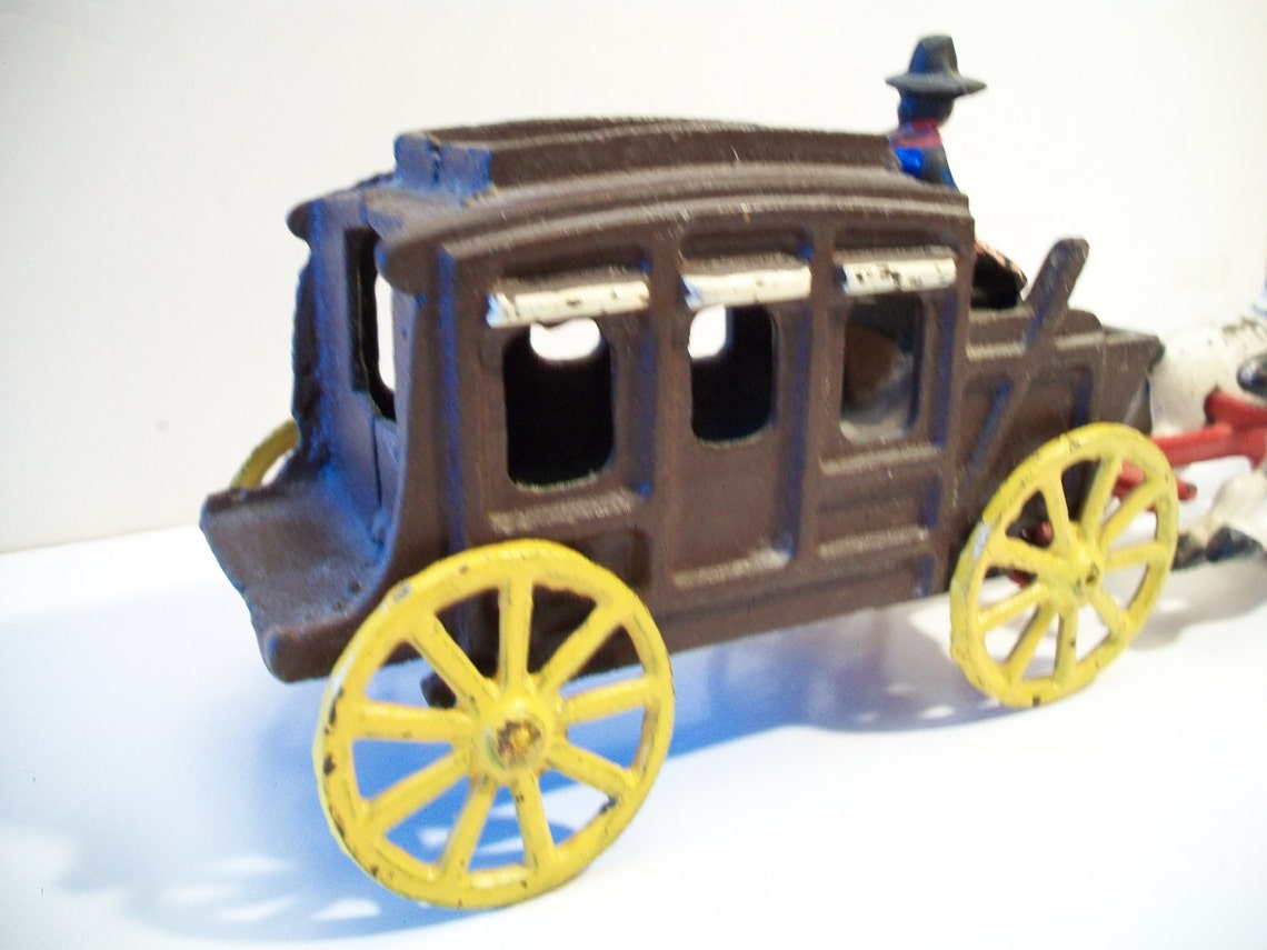 Cast Iron Wagon Train Frontier Stagecoach Antique Toy Home | Etsy