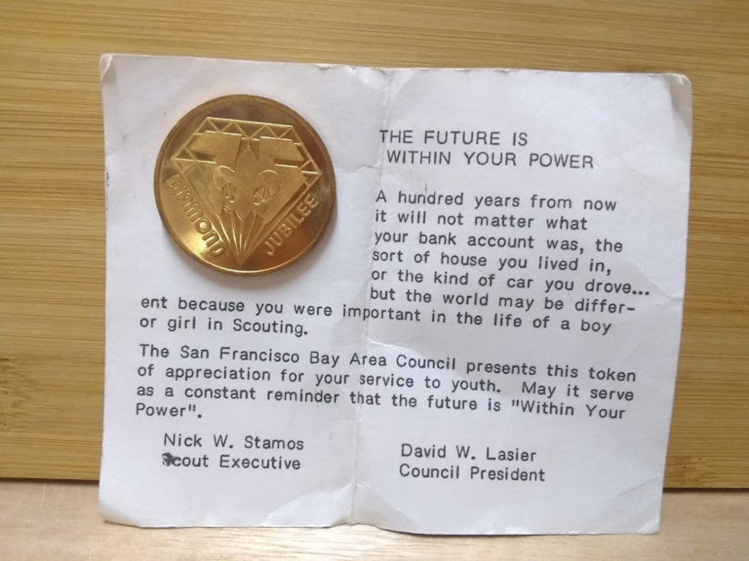 Vintage Boy Scout Girl Scout Diamond Jubilee Token Vintage Scouting ...