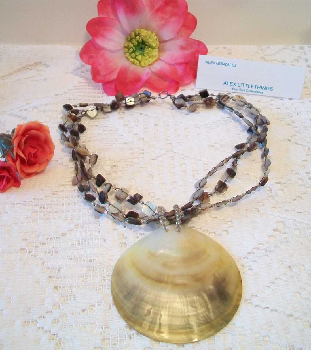 Multi Strand Brown Shell Disc Necklace Beachy Organic Boho Jewelry - Etsy