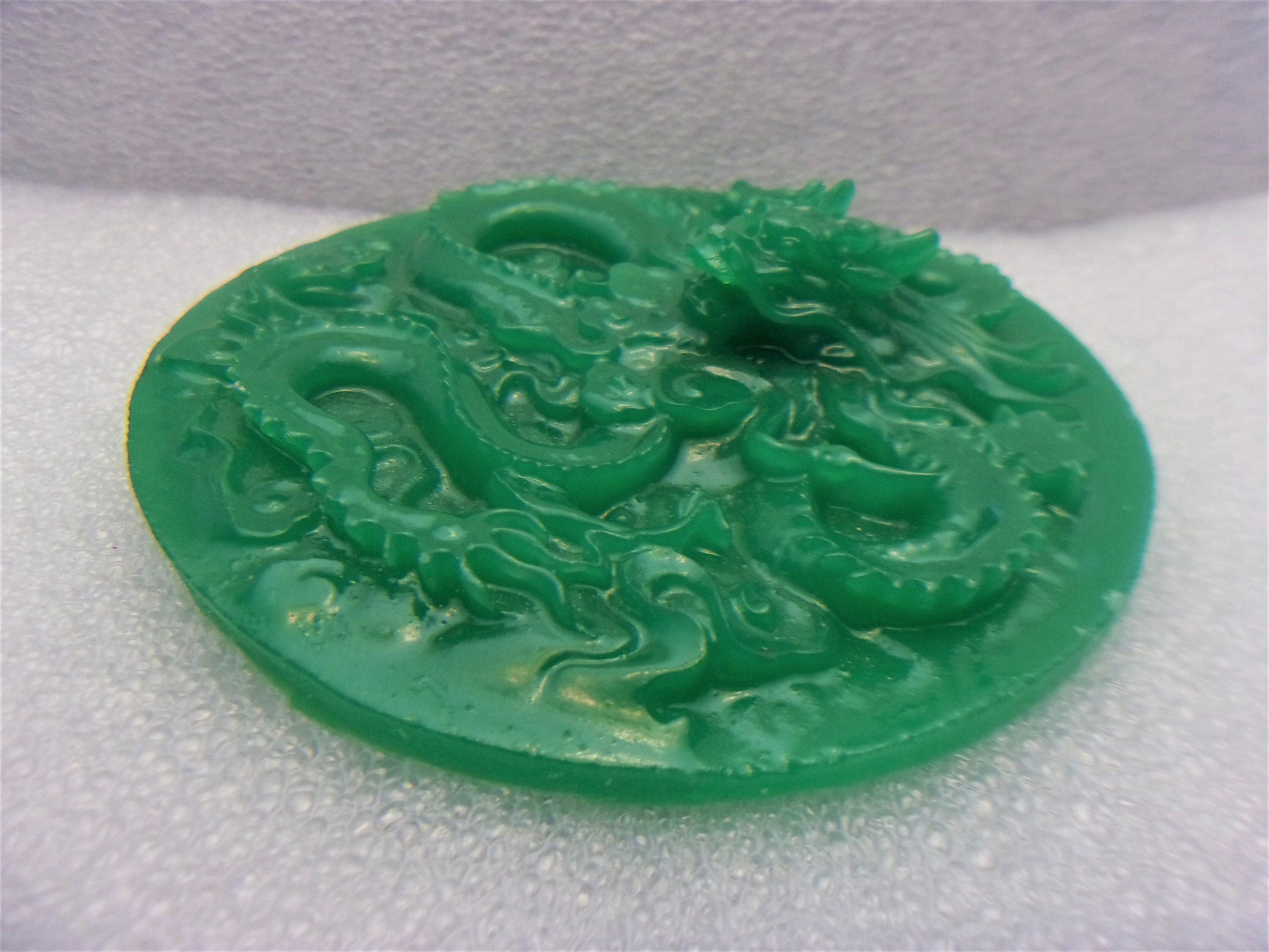 Faux Jade Dragon Disc with Red Cord Asian Decor Home Accents | Etsy