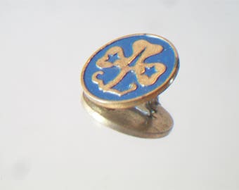 Round Blue Pin Badge - Etsy