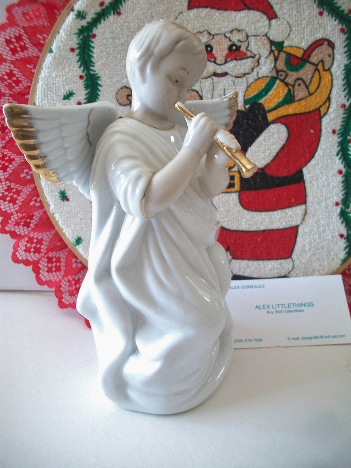 Angel Trumpet Figurine Vintage Statue Heavenly Religious - Etsy