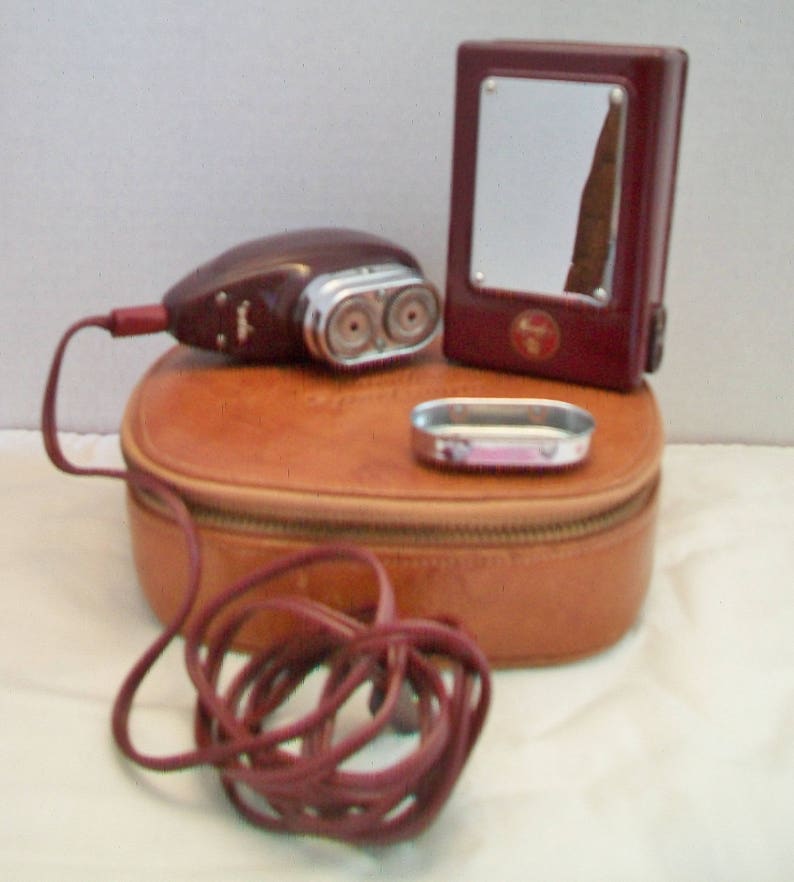Vintage Norelco Sportsman Electric Razor Leather Plaid Case - Etsy