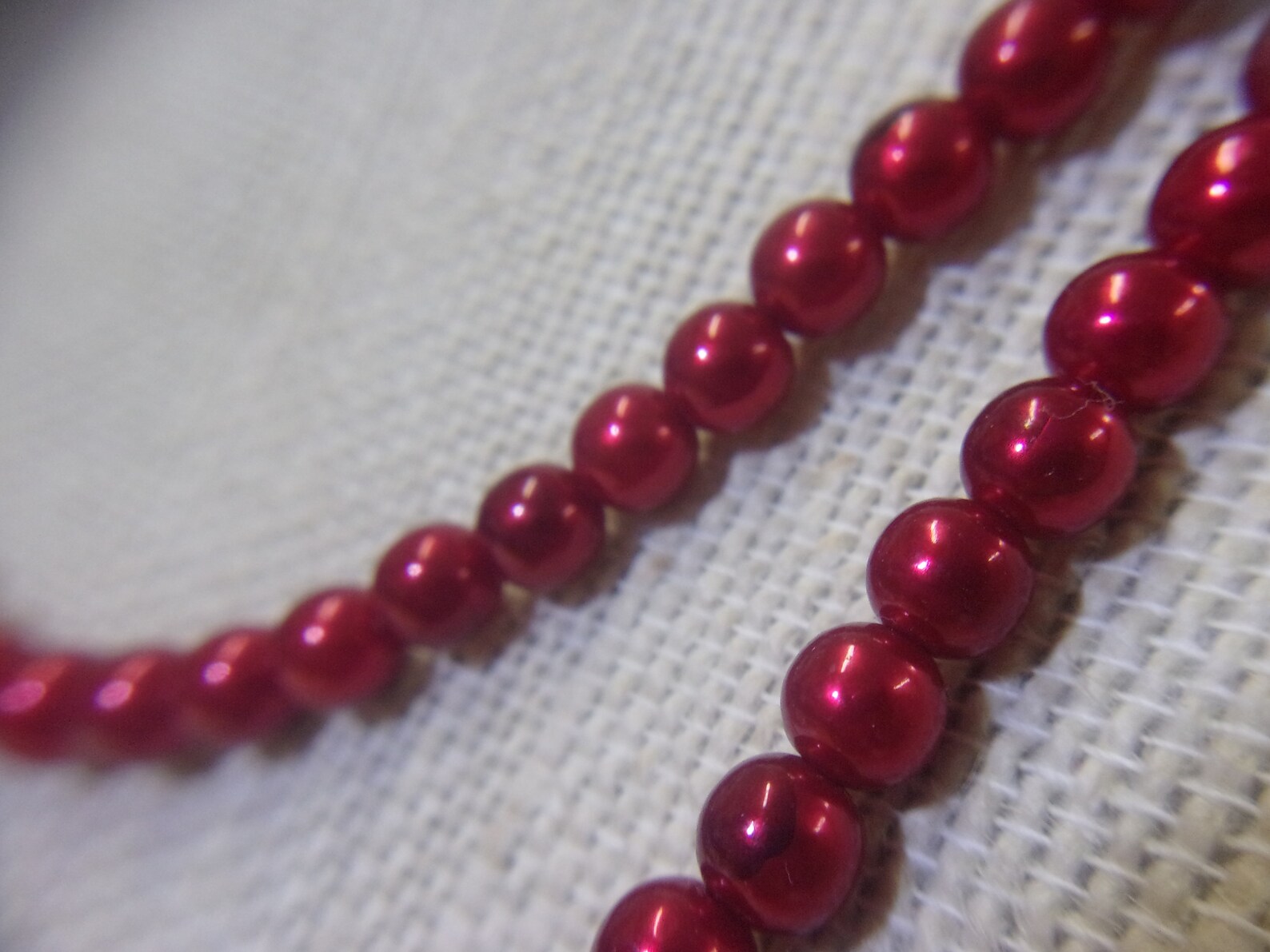 Red Pearl Necklace Vintage Multi Strand Jewelry Fashion - Etsy