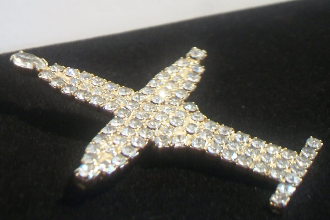 Vintage Rhinestone Airplane Brooch Pin Retro Costume Jewelry Bling - Etsy