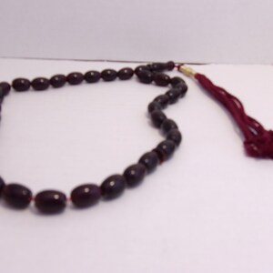 33 Burgundy Islamic Prayer Beads Muslim Misbah Pressed Amber Powdered ...
