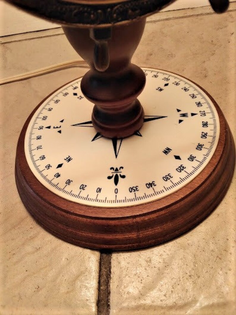 Vintage Nautical Ship's Wheel and Compass Wood and Metal - Etsy