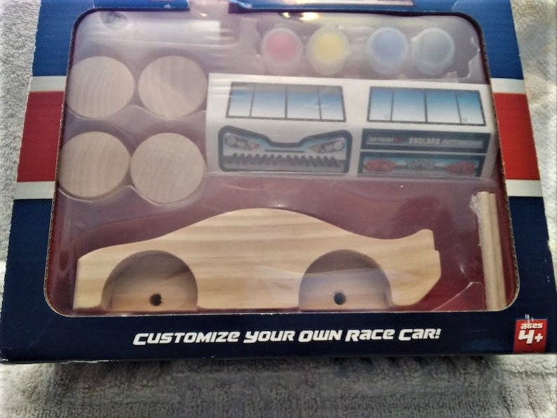 Wooden Race Car Kit Paint NASCAR Stock Racing Derby Toy - Etsy