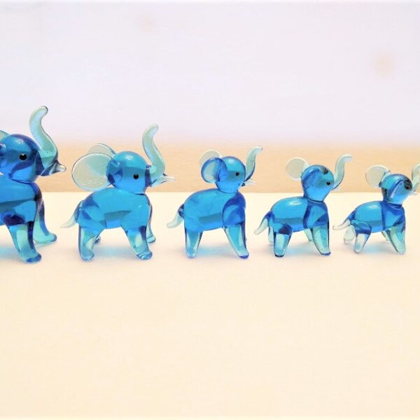 Blue Glass Elephant - Etsy