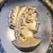 Hematite Mirror Cameo Pendant Ornate Classic Costume Jewelry Black Gold ...