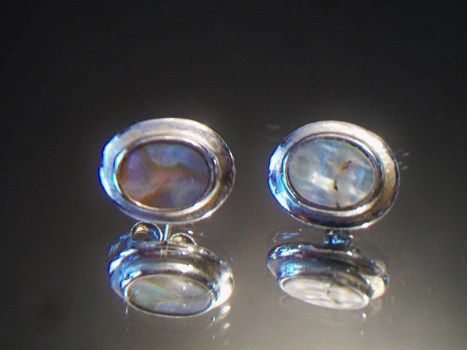 Vintage Oval Shell Stud Earrings Iridescent Jewelry Boho - Etsy