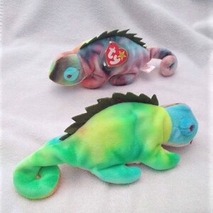 Two Vintage 1997 Ty IGGY Iguana Lizard Reptile Plush Toy - Etsy