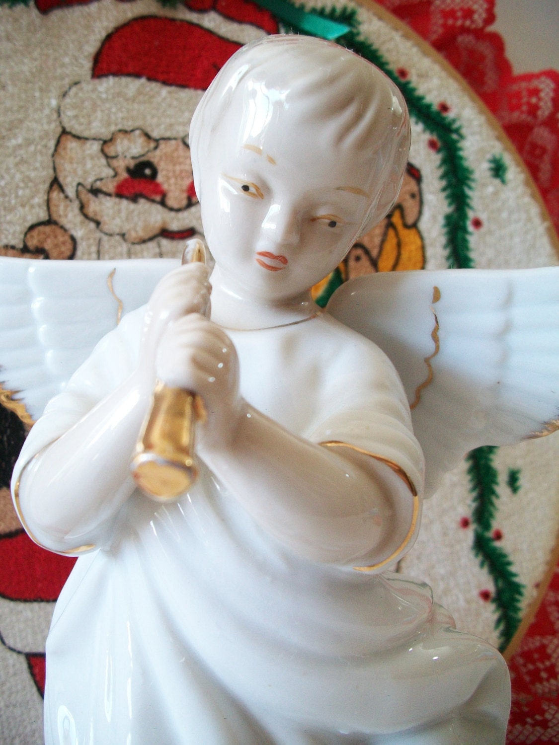 Angel Trumpet Figurine Vintage Statue Heavenly Religious | Etsy