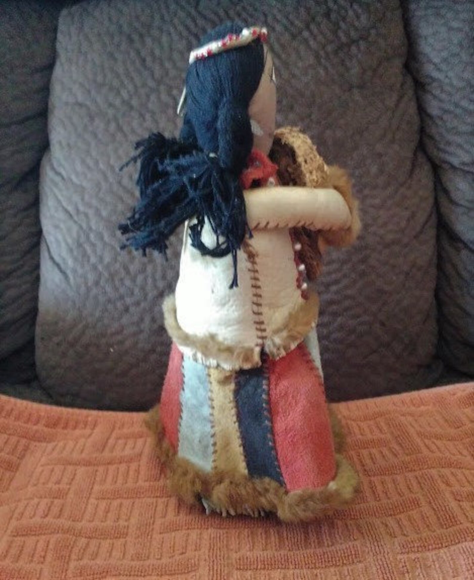 Vintage Primitive Native American Rag Doll With Baby in Straw - Etsy
