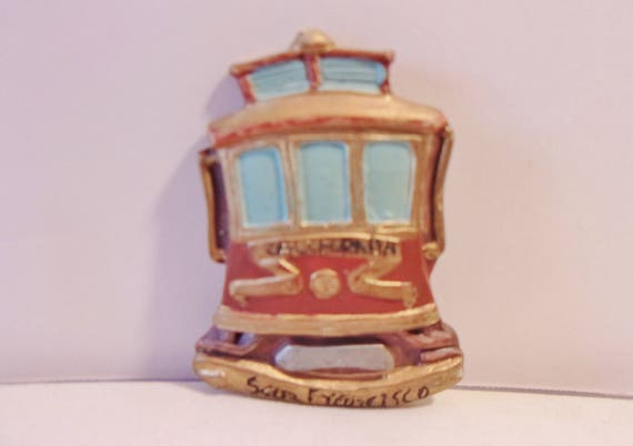 Vintage Cable Car Magnet San Francisco Souvenir Retro Kitchen | Etsy