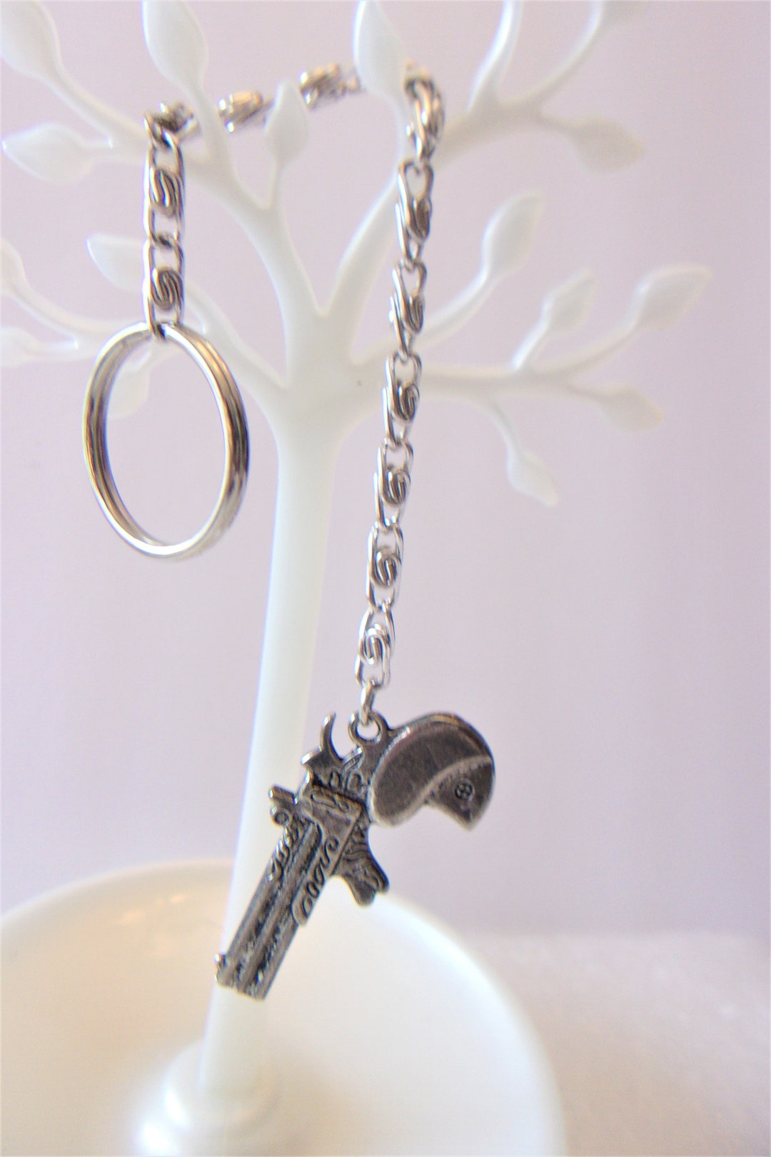 Gun Pistol Revolver Keychain Jewelry Fashion Accessories for - Etsy