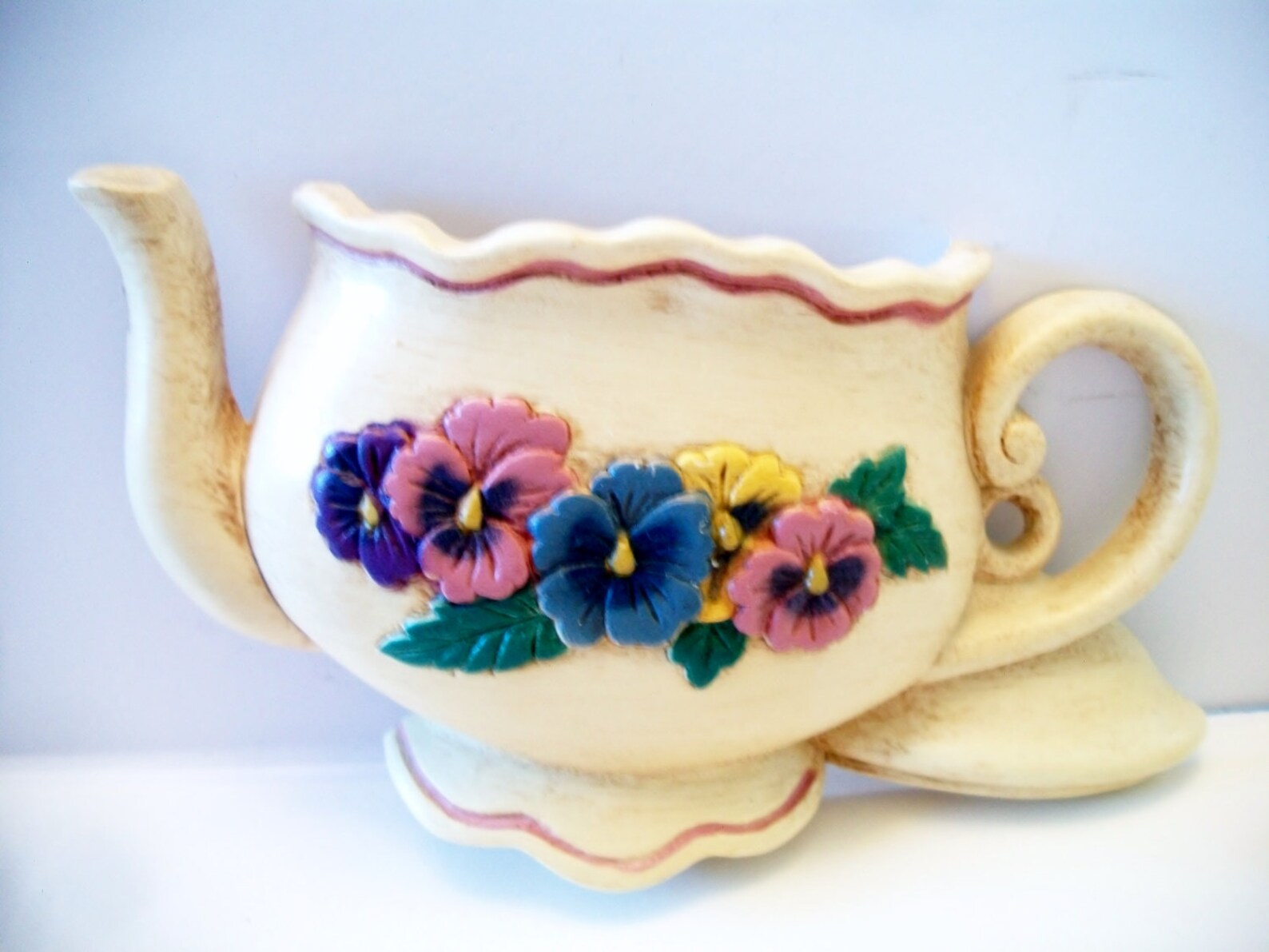 Vintage Pansy Teapot Tea Set Wall Decor Home Interiors Shabby | Etsy