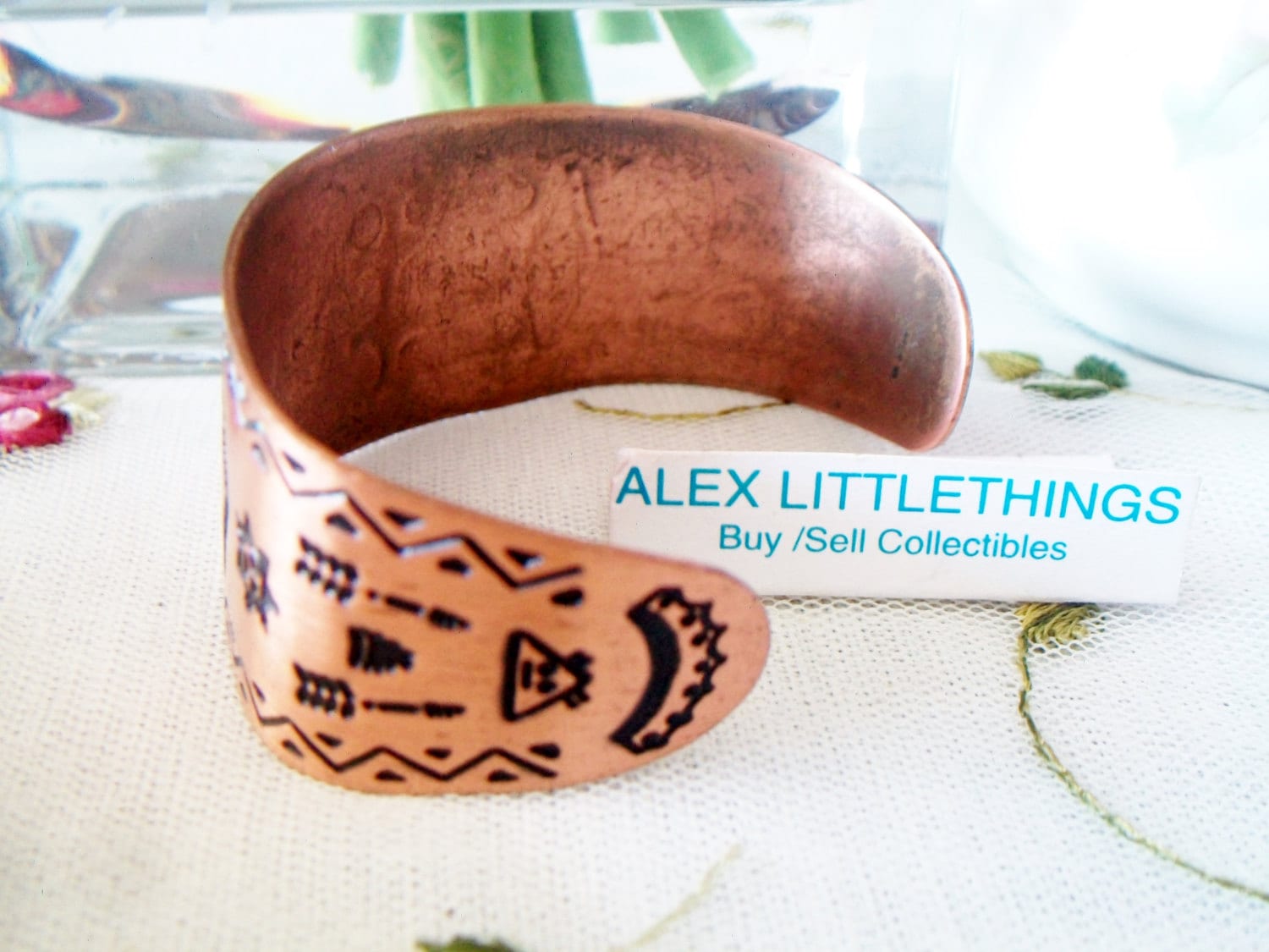 Copper Cuff Bracelet Native American Symbol Vintage | Etsy