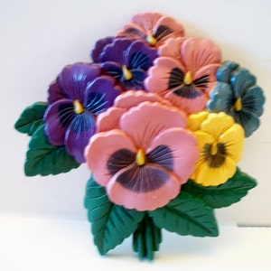 Vintage Pansy Teapot Tea Set Wall Decor Home Interiors Shabby Chic ...