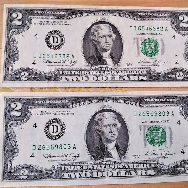 Two Dollar Bill - Etsy