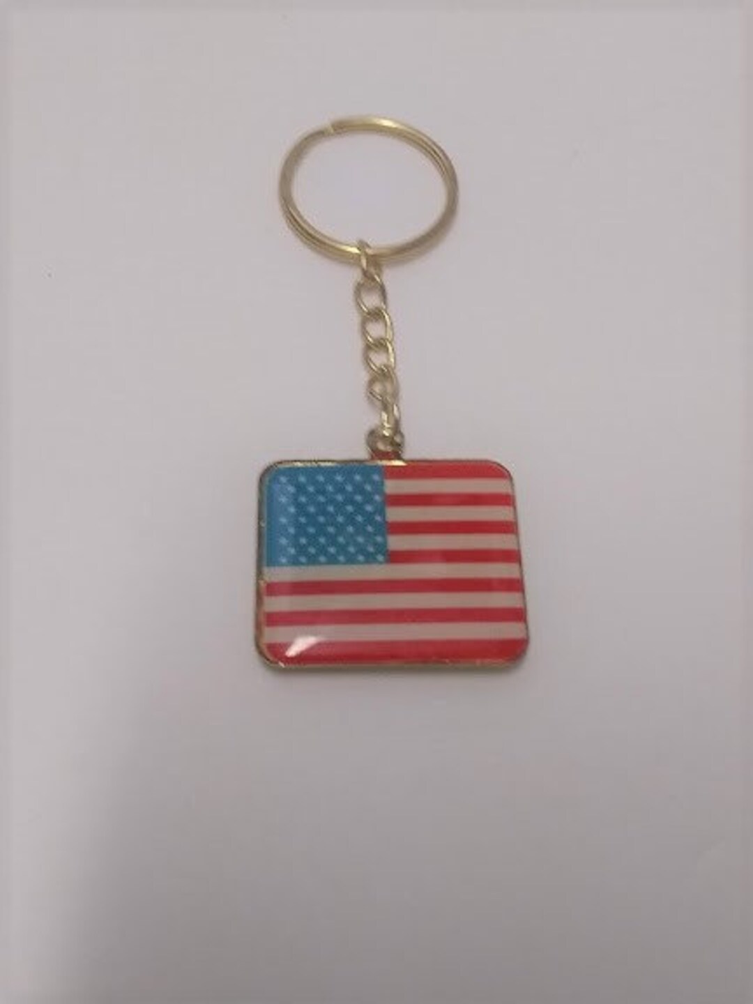 Vintage American Flag Keychain Patriotic Key Ring Accessories Veterans ...