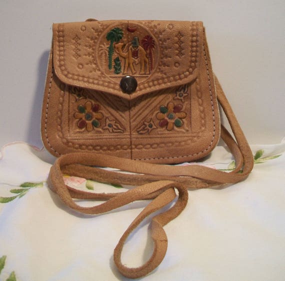 Small Tooled Leather Purse Camel Palm Trees Fashion Accessory | Etsy