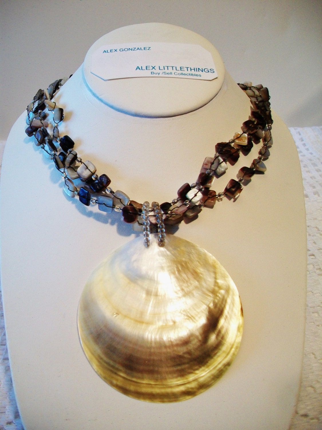 Multi Strand Brown Shell Disc Necklace Beachy Organic Boho | Etsy