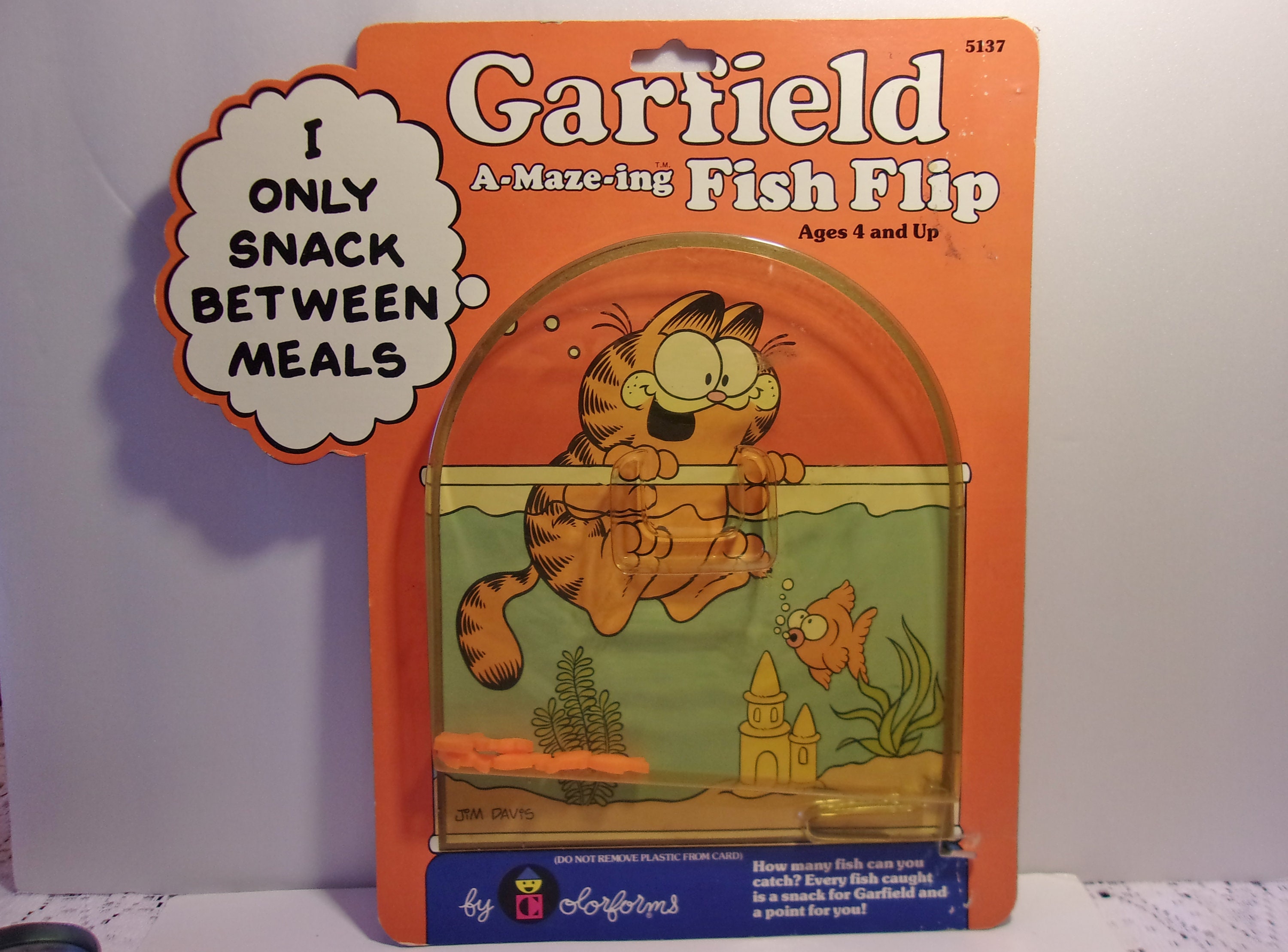 Garfield Amazeing Fish Flip Game Vintage 1978 Toy Retro | Etsy