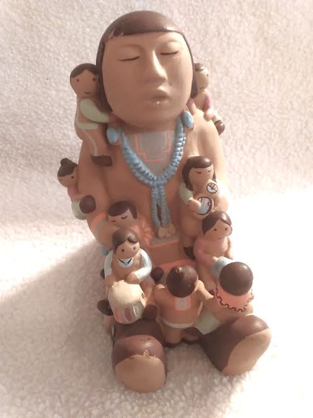 Vintage Signed Cleo Teissedre Hopi Storyteller Figurine 1989 Rare Hopi ...