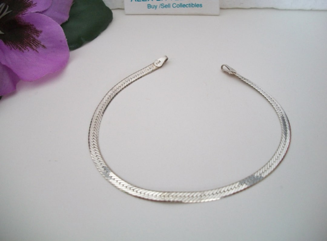 Sterling Silver .925 Herringbone Bracelet Italy Vintage Jewelry - Etsy